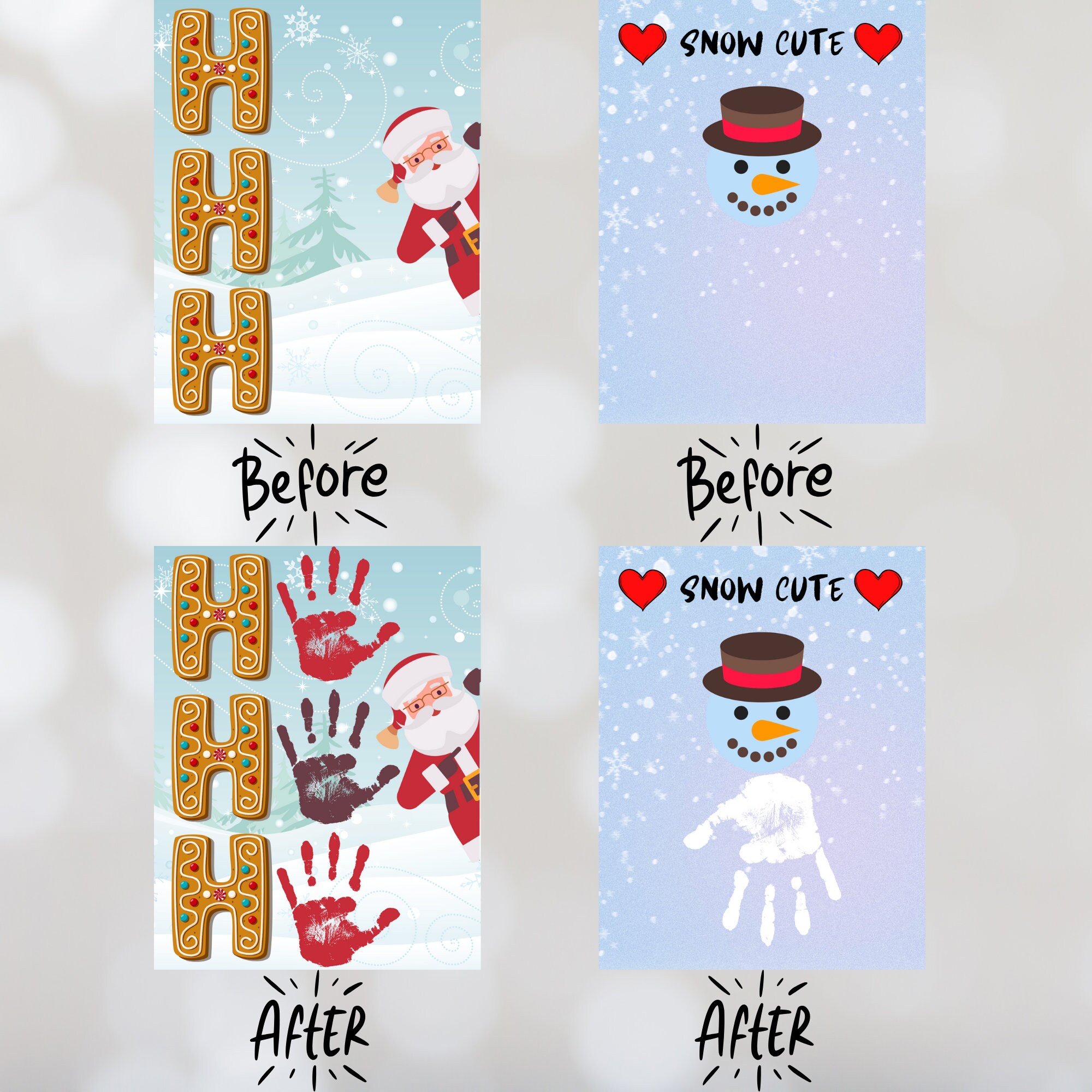 Winter Handprint Art Bundle, DIY Handprint Keepsake, Toddler Prek ...