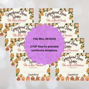 Printable Gingerbread House Awards Certificate, Best Gingerbread House ...