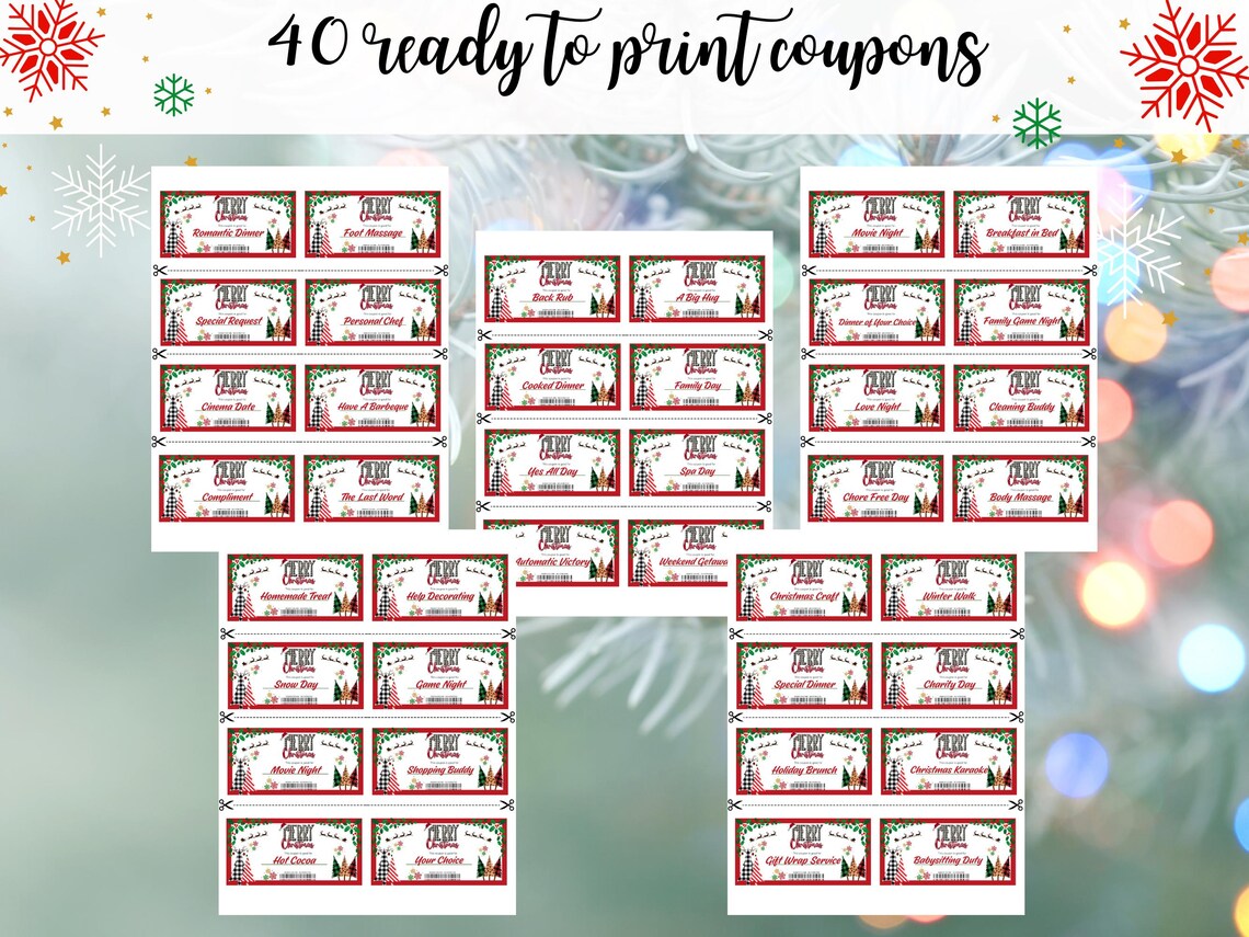 Printable Christmas Coupons, Personalized (PDF) - Etsy