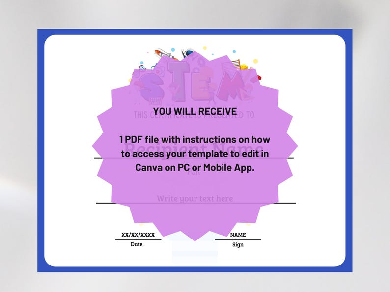 Editable STEM Certificate Template, Kids Award, Printable (canva) - Etsy