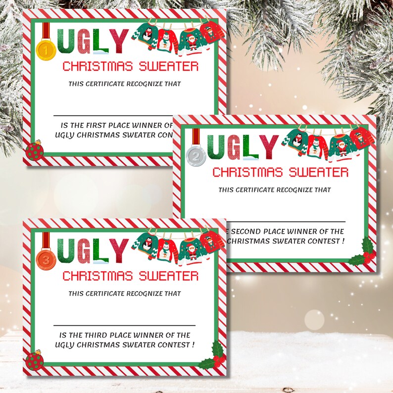 Ugly Sweater Party Game, Contest Awards (digital Download) - Etsy