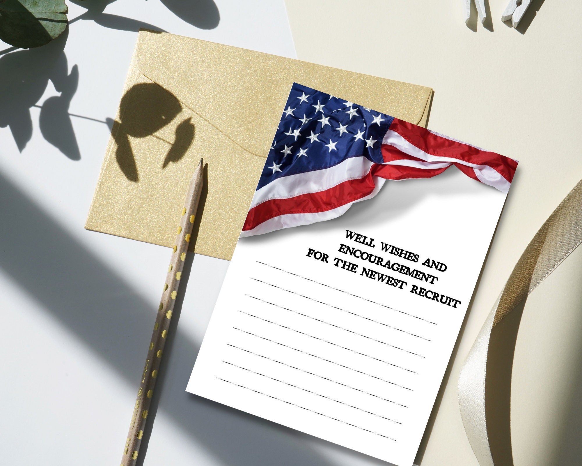 USA Flag Military Party Sign Bundle, Letters to Soldier (digital ...
