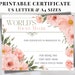 Worlds Best Mom Certificate With Pink Flowers, Printable Best Mom Award ...