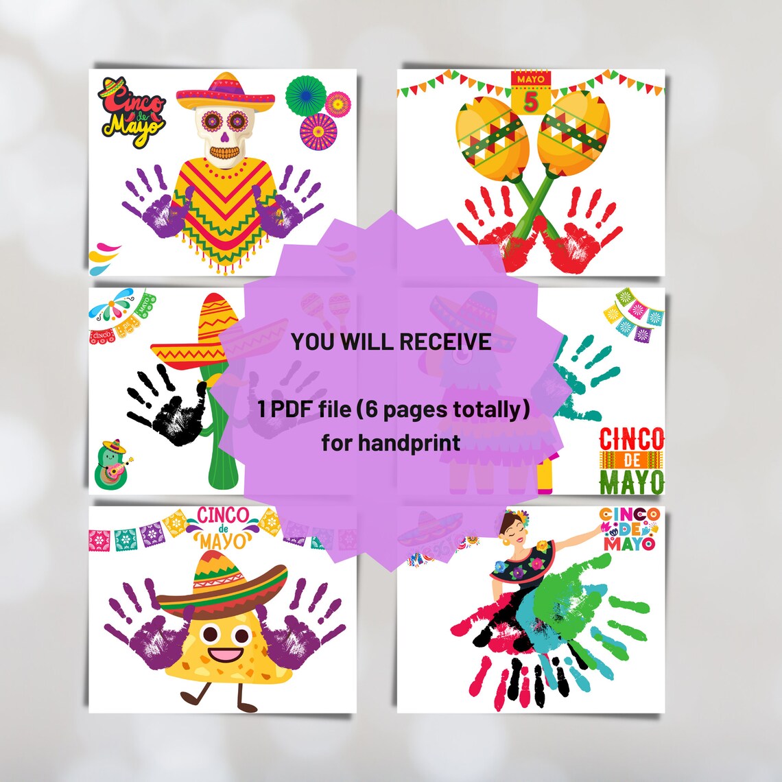 Cinco De Mayo Handprint Craft, Fifth of May Mexico Fiesta Celebration ...