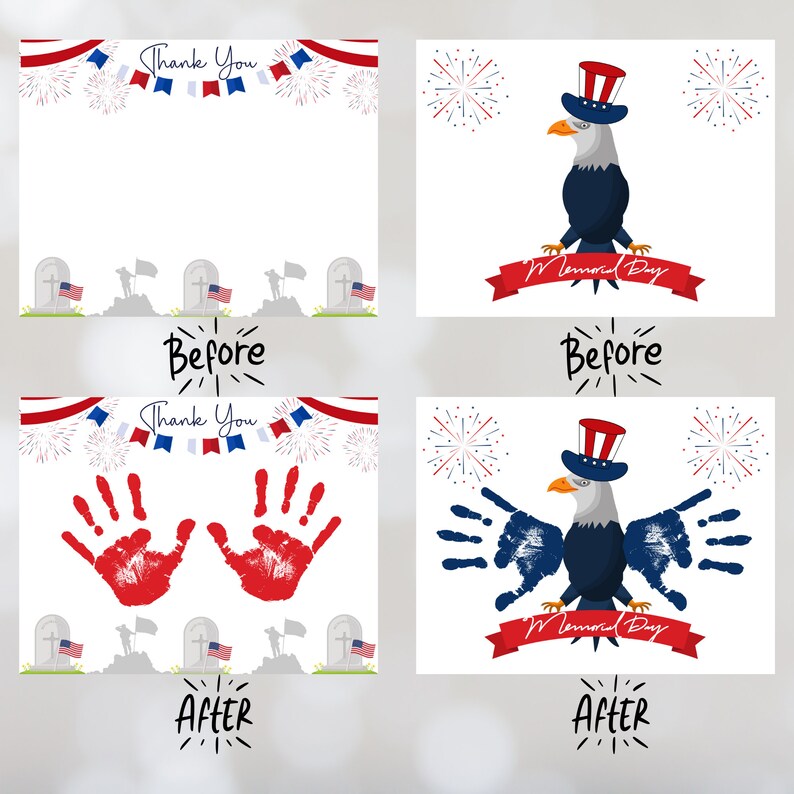 Memorial Day Handprint, Memorial Day Activity for Kids, Printable ...