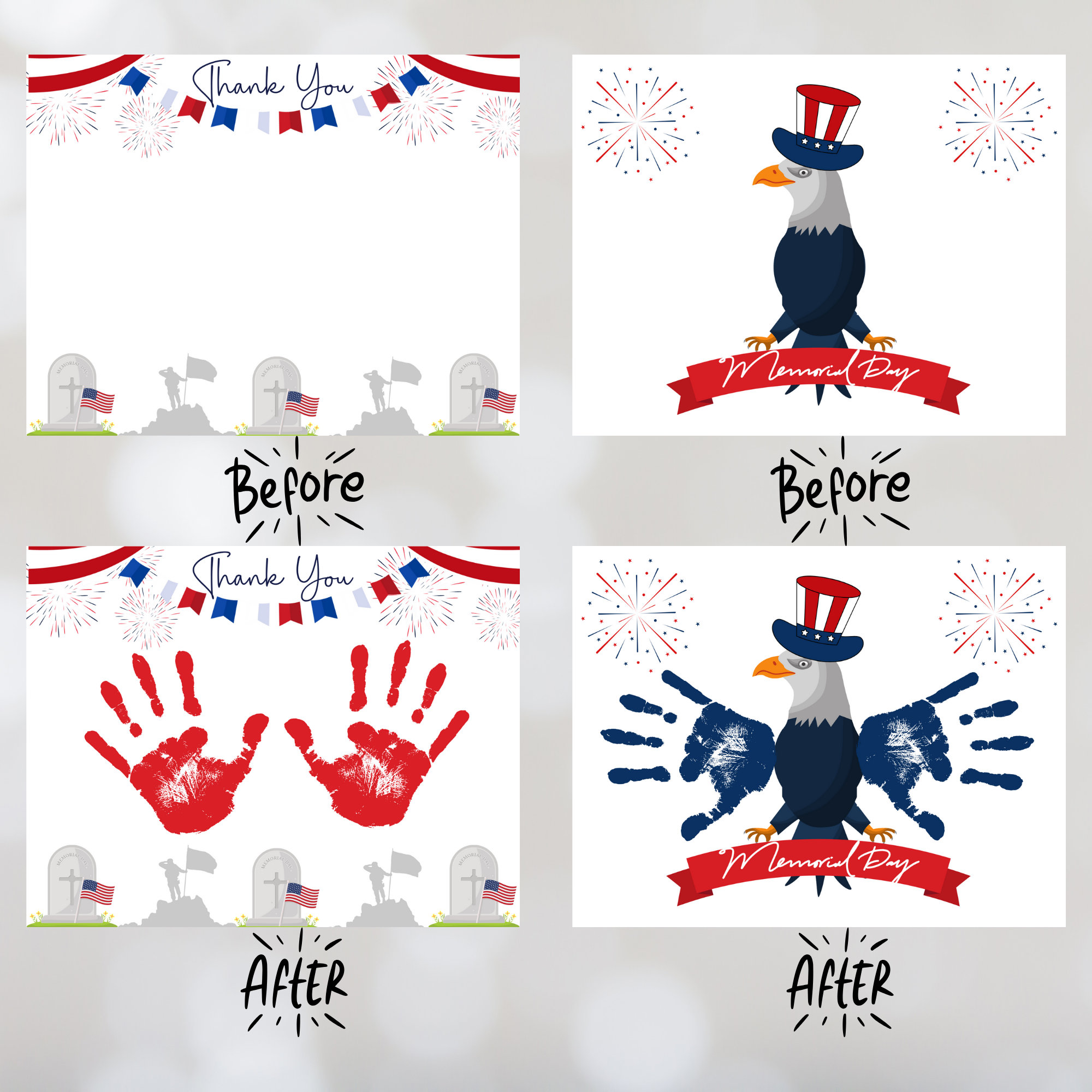 Memorial Day Handprint, Memorial Day Activity for Kids, Printable ...