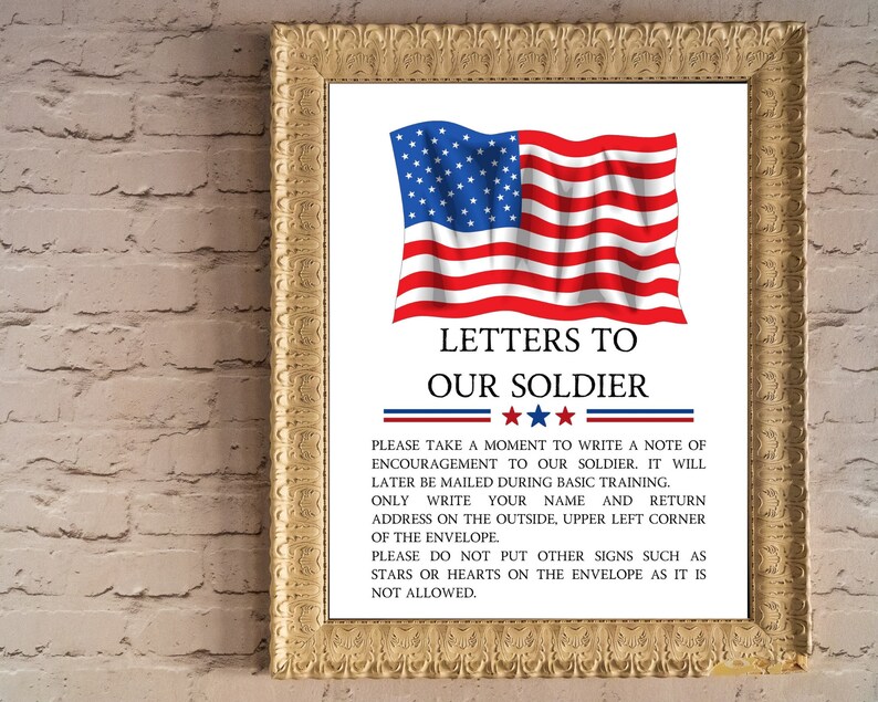 Printable Military Party Bundle USA Flag Military Decor Pack Letters to ...