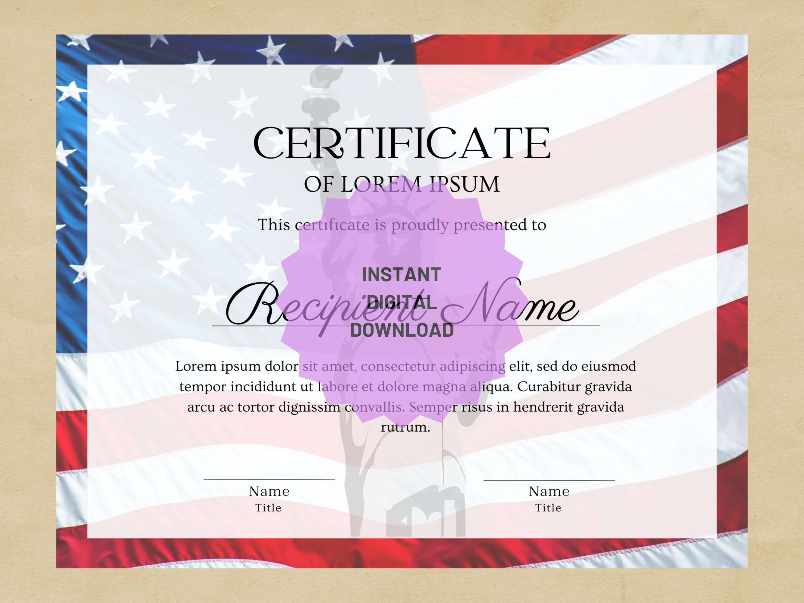 Patriotic Certificate