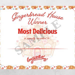 Printable Gingerbread House Awards Certificate, Best Gingerbread House ...