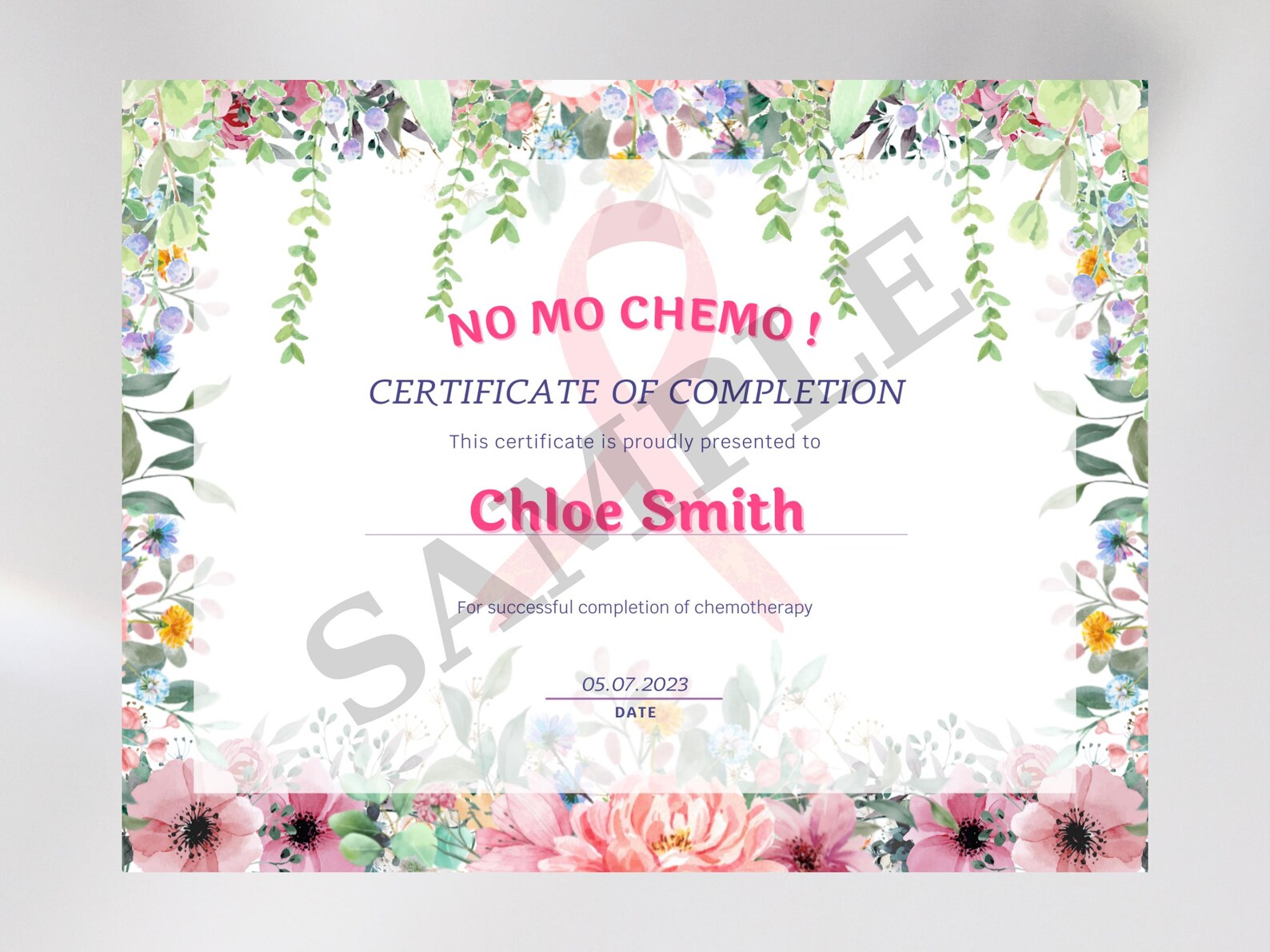 Editable Cancer Chemo Completion Certificate, Survivor Appreciation ...
