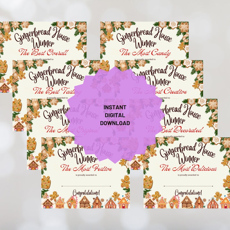 Printable Gingerbread House Awards Certificate, Best Gingerbread House ...