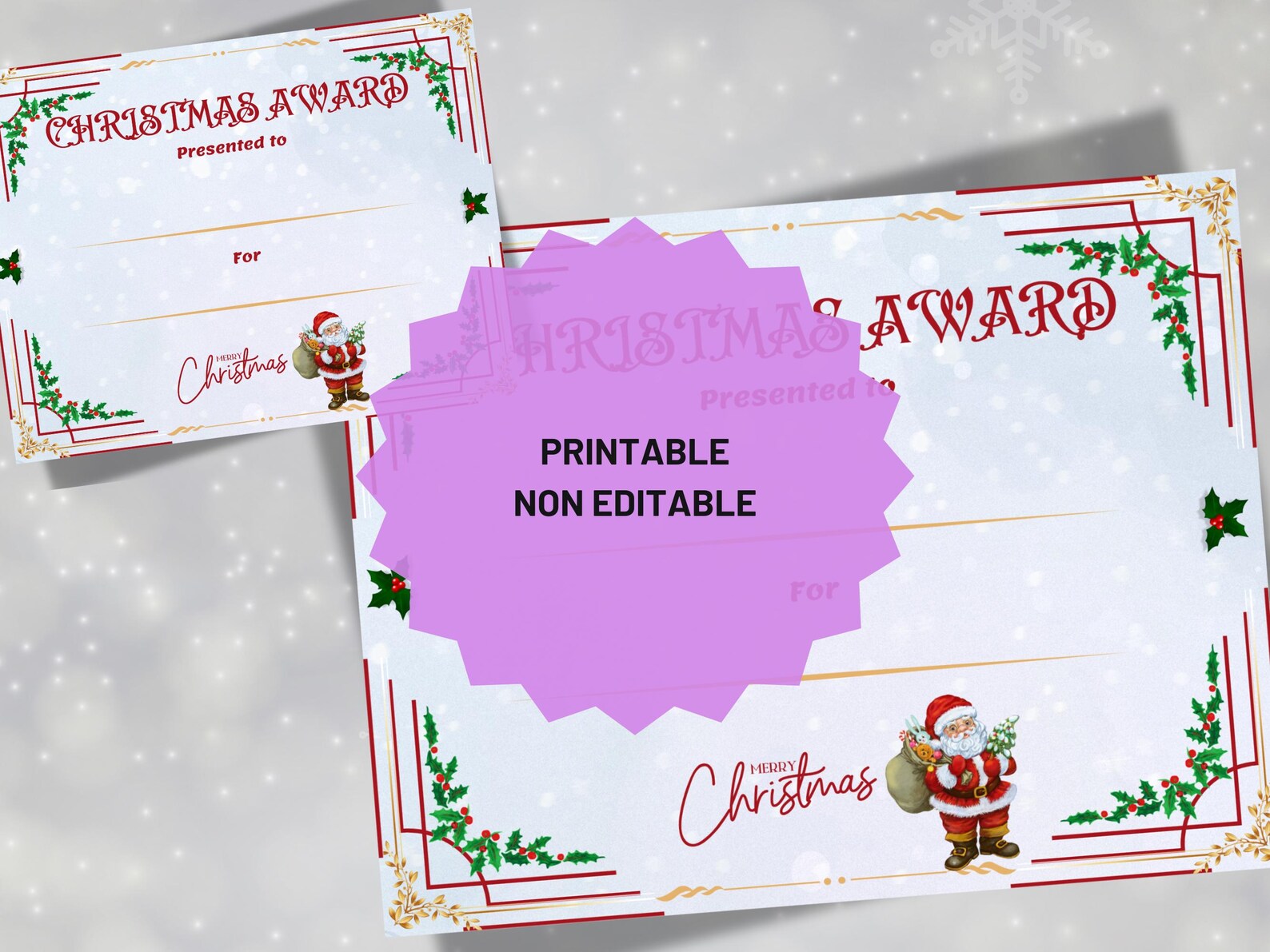 Printable Christmas Award Certificate for Kids (PDF) - Etsy