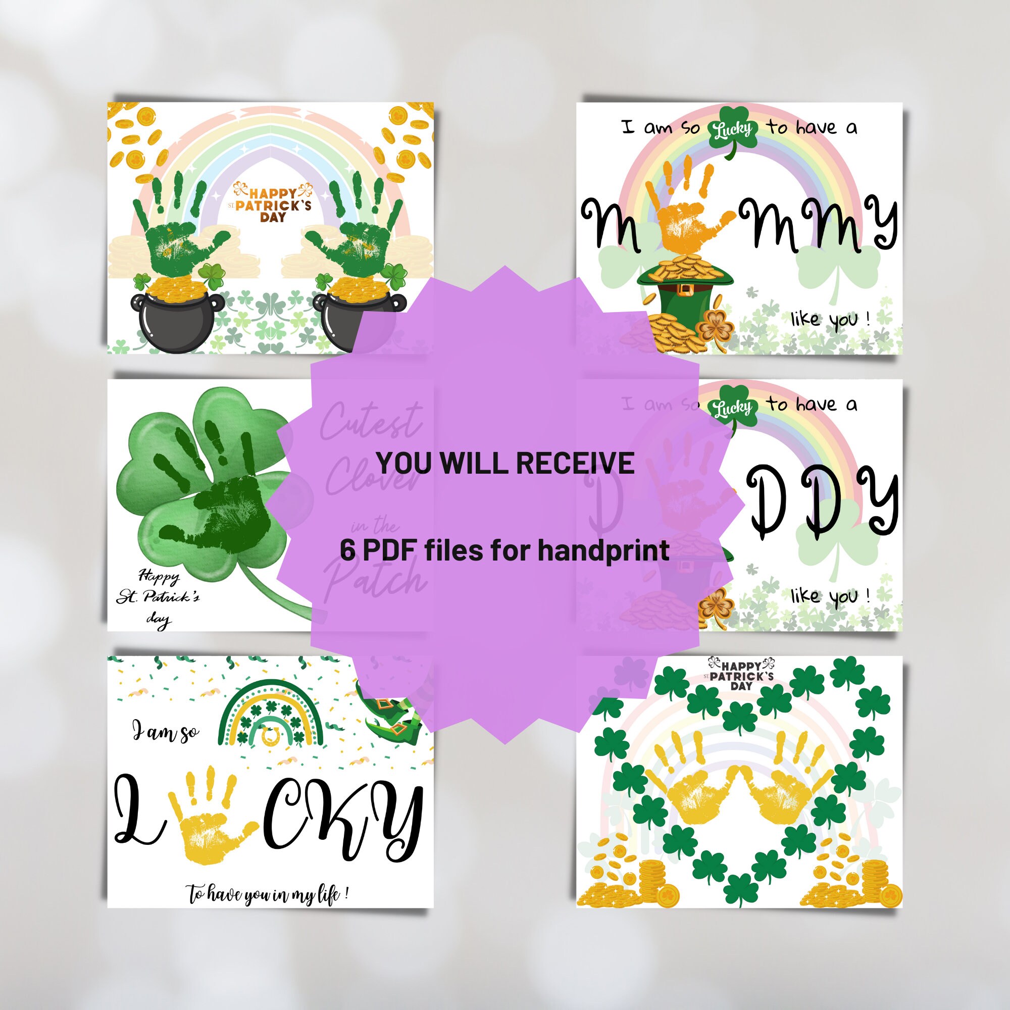 St Patrick's Handprint Art Craft, Printable Baby Keepsake, Happy St ...