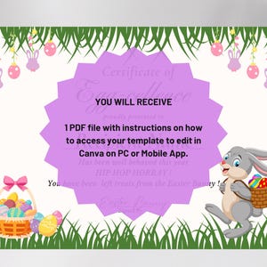 Editable Easter Bunny Certificate, Kids Easter Activity (digital ...