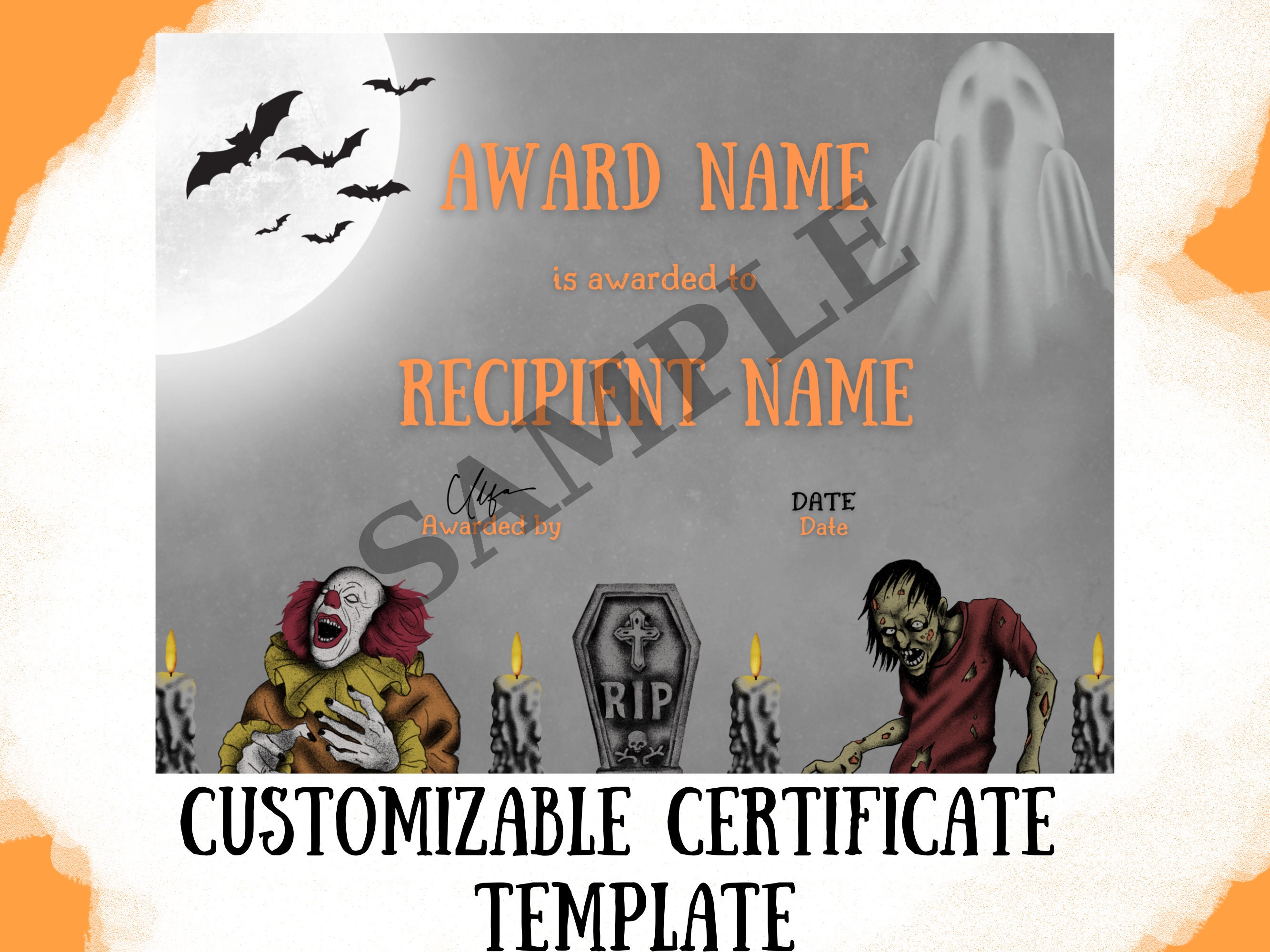 Editable Halloween Costume Award Certificate, Trick or Treat Costume ...