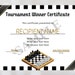Editable Chess Tournament Winner Award Certificate, Chess Appreciation ...