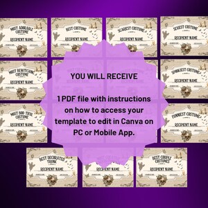Editable Pumpkin Carving Contest Award Certificate Template, Halloween ...
