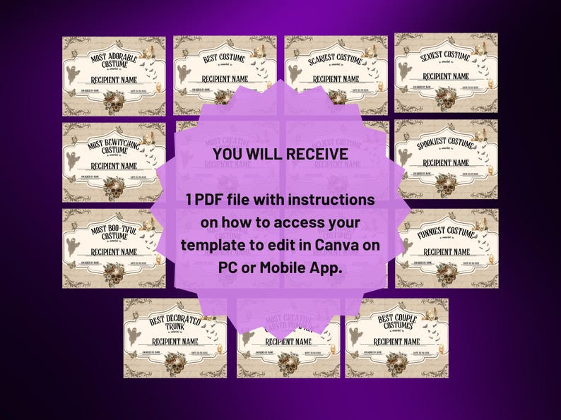 Editable Pumpkin Carving Contest Award Certificate Template, Halloween ...