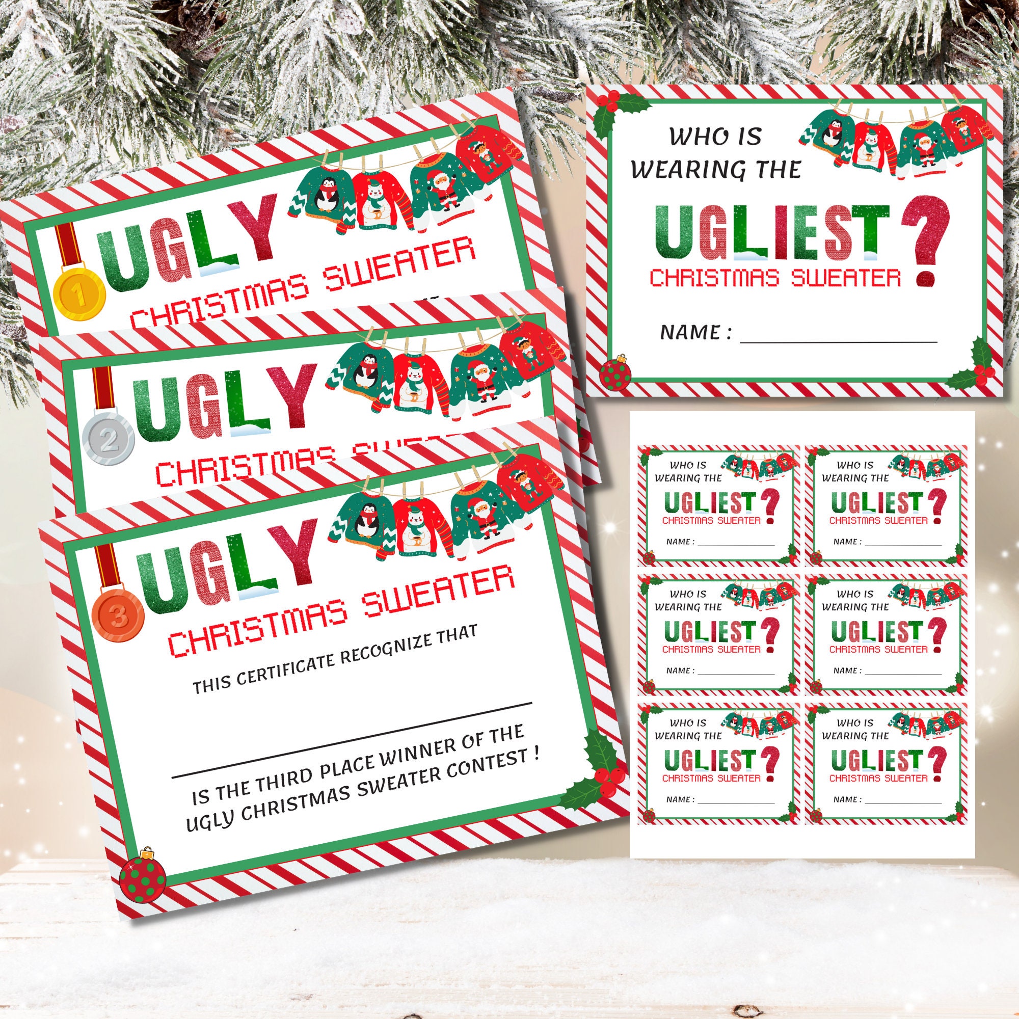 Ugly Sweater Party Game, Contest Awards (digital Download) - Etsy