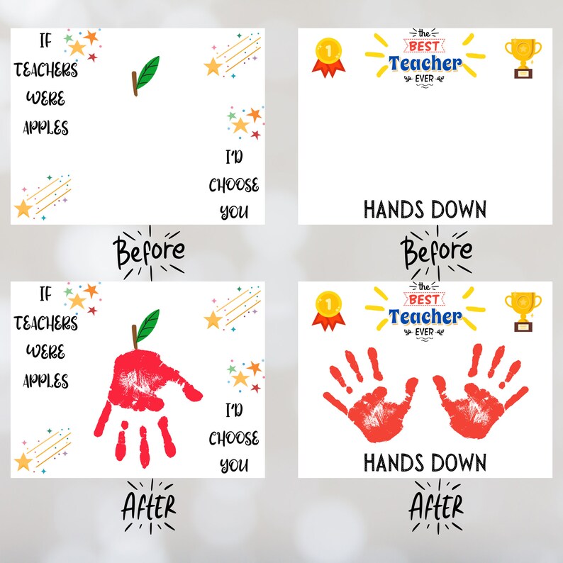 Teacher Appreciation Handprint Art Craft, DIY Gift Printable End of ...