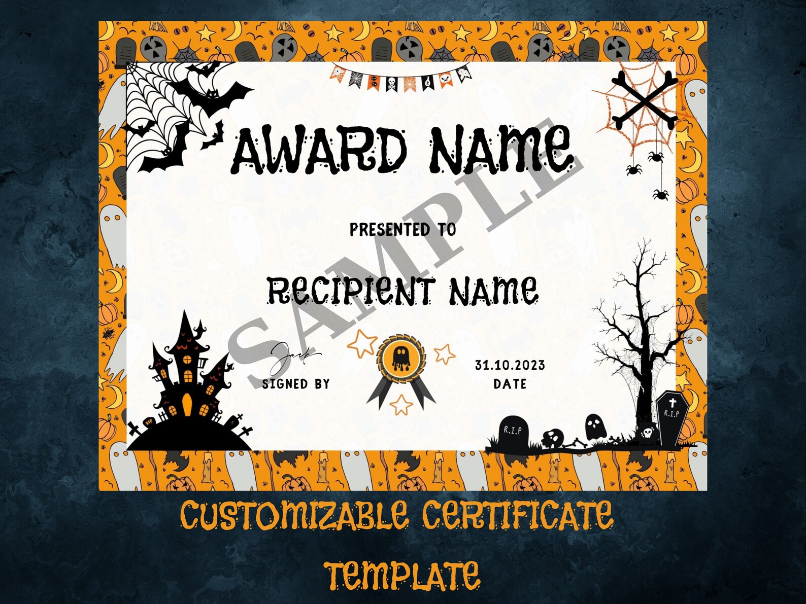 Editable Halloween Costume Award Certificate, Trick or Treat Costume ...
