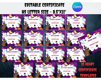 Printable Halloween Certificate Award Winner of Games - Etsy