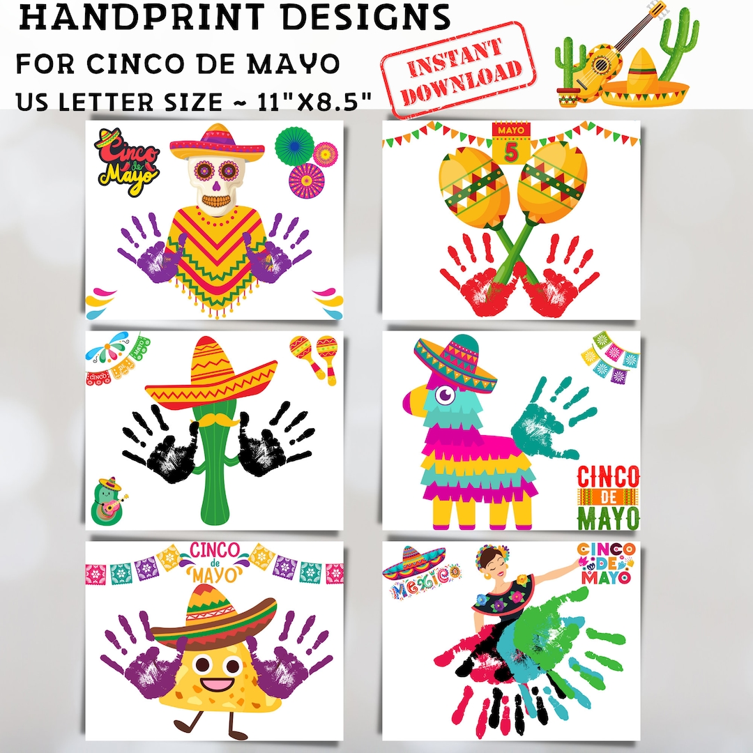 Cinco De Mayo Handprint Craft, Fifth of May Mexico Fiesta Celebration ...