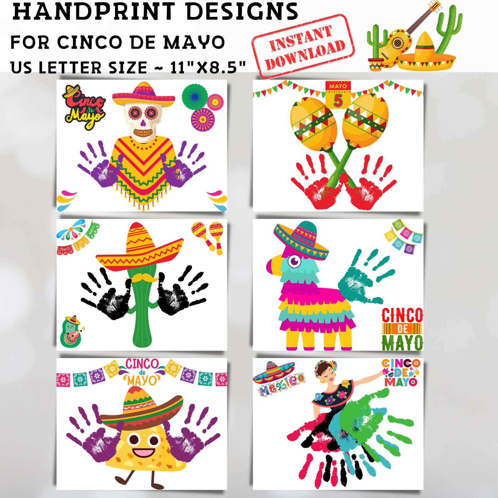 Cinco De Mayo Handprint Craft, Fifth of May Mexico Fiesta Celebration ...