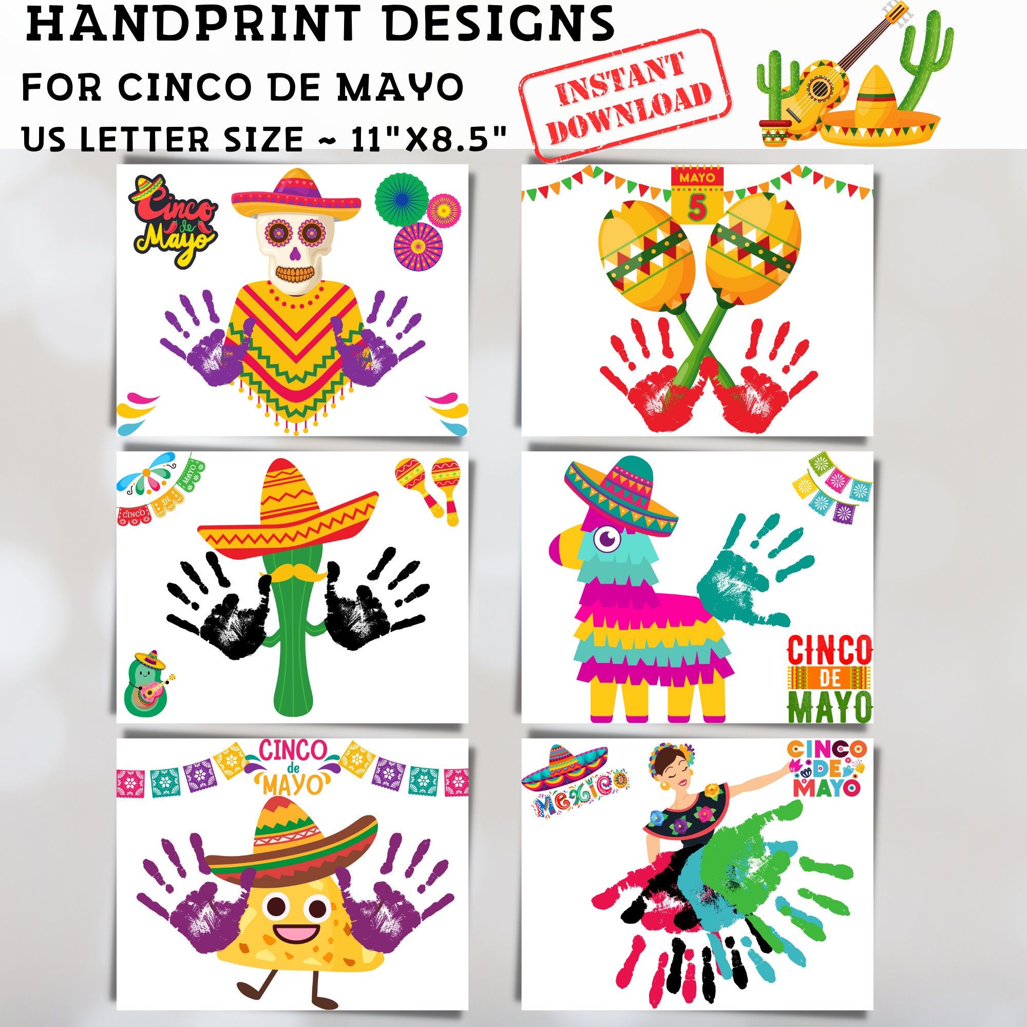 Cinco De Mayo Handprint Craft, Fifth of May Mexico Fiesta Celebration ...