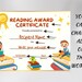 Editable Reading Award Certificate Template, Kids Classroom (digital ...