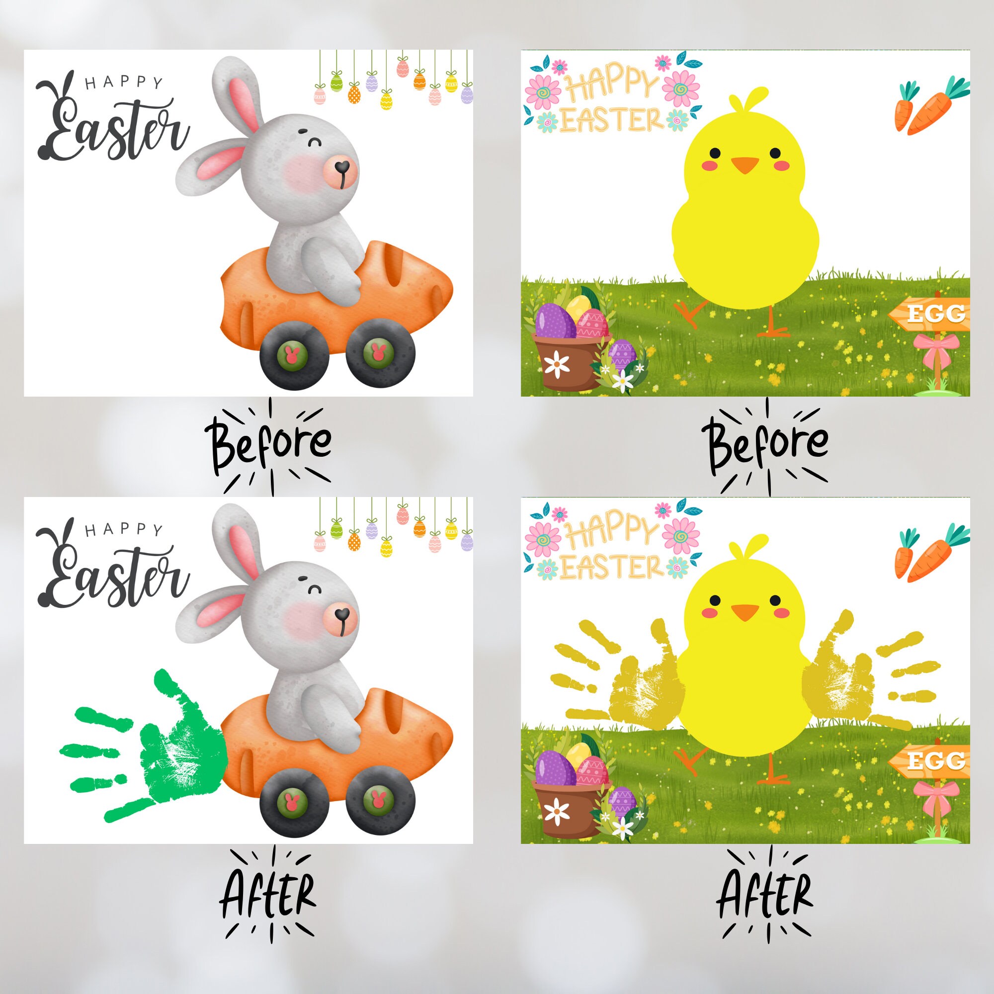 Easter Handprint Craft, Printable Easter Celebration Art, Happy Easter ...