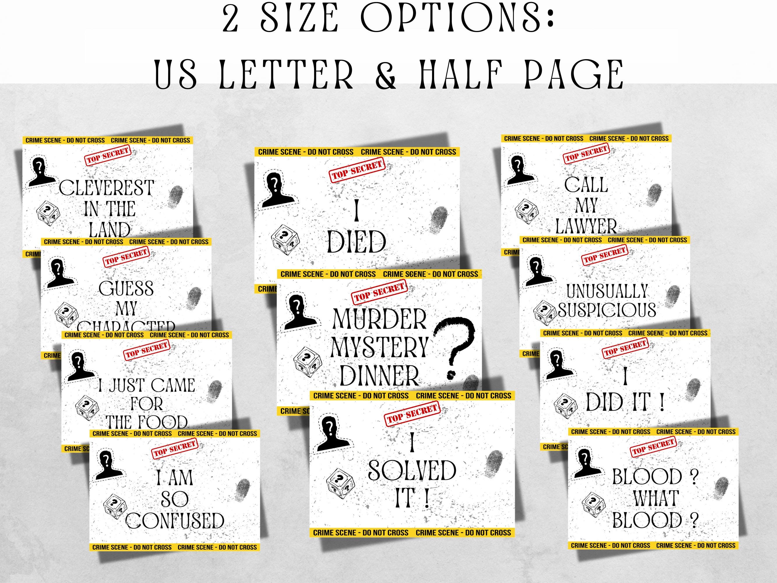 Murder Mystery Party Photo Booth Signs, Printable Game Night (PDF) - Etsy