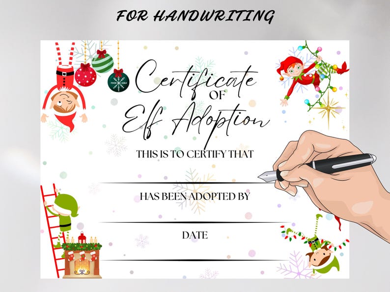 Elf & Reindeer Adoption Certificate Canva Template, Adopt a Reindeer ...