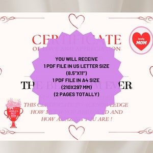 Best Mom Ever Printable Recognition Certificate, Mom Appreciation ...