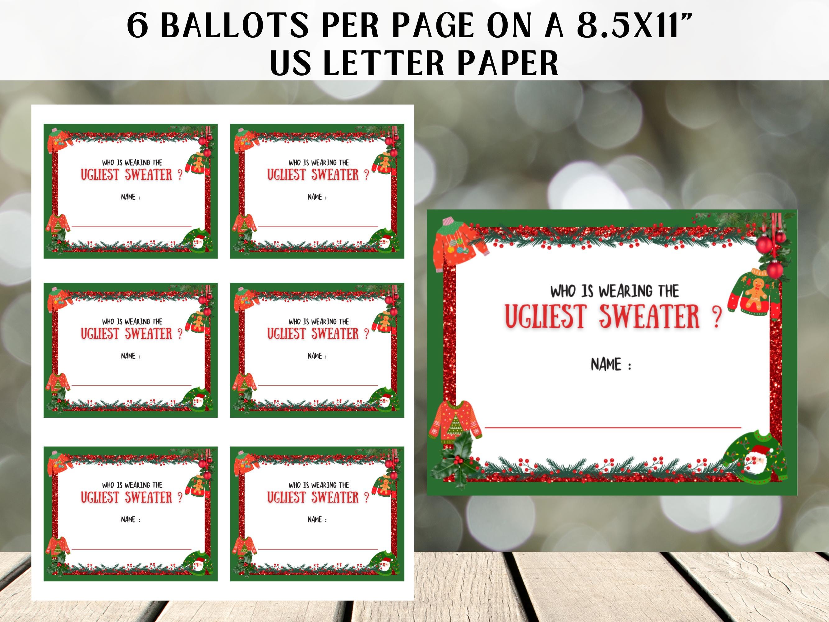 Christmas Ugly Sweater Party Bundle Printable, Ugly Sweater Party Game ...