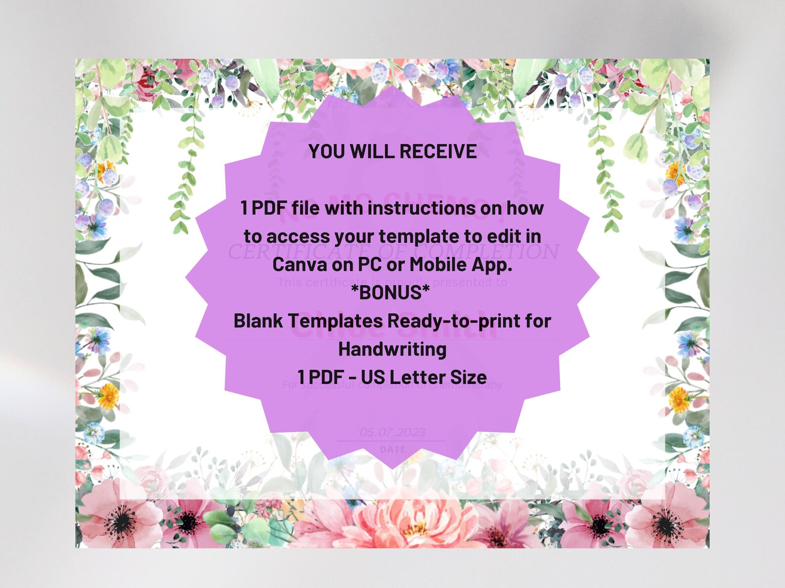 Editable Cancer Chemo Completion Certificate, Survivor Appreciation ...