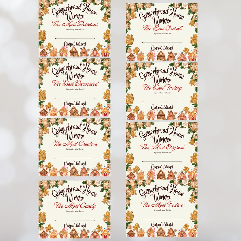 Printable Gingerbread House Awards Certificate, Best Gingerbread House ...