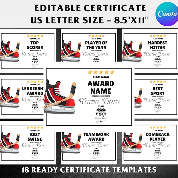 Hockey Gift Certificate Template - Etsy