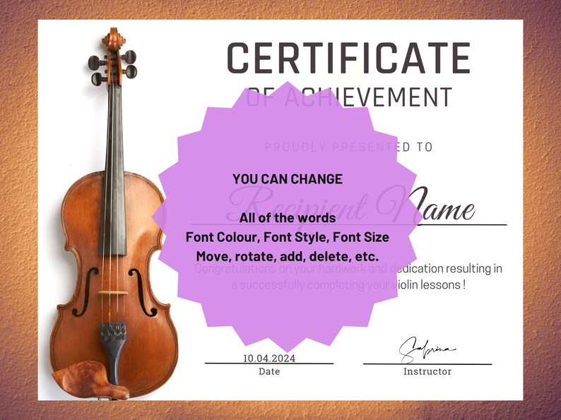 Music Instruments Achievement Award Certificate Bundle Editable ...