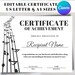 Music Achievement Editable Award Certificate Template, Personalized ...