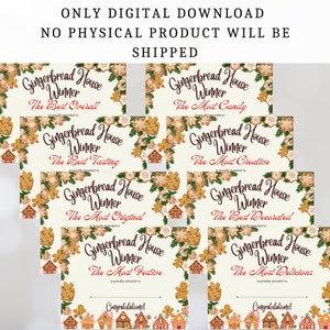 Printable Gingerbread House Awards Certificate, Best Gingerbread House ...