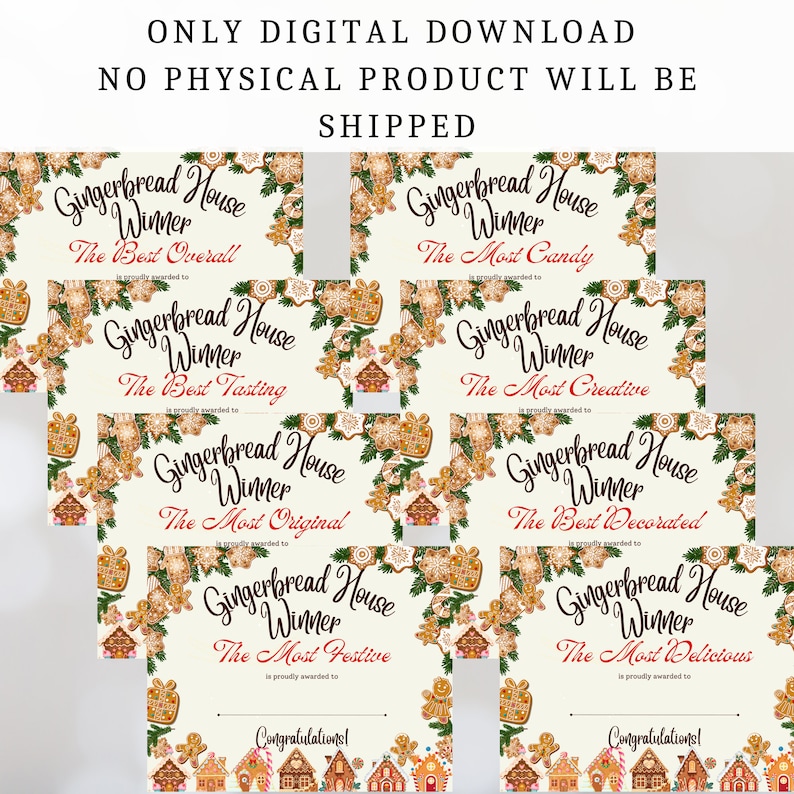 Printable Gingerbread House Awards Certificate, Best Gingerbread House ...