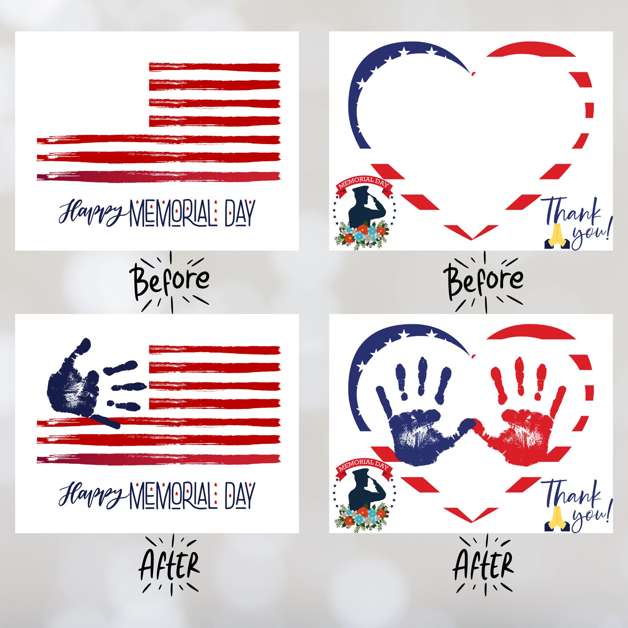 Memorial Day Handprint, Memorial Day Activity for Kids, Printable ...