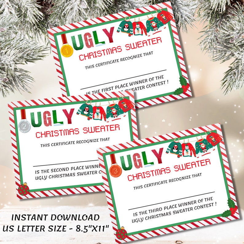 Ugly Sweater Party Game, Contest Awards (digital Download) - Etsy