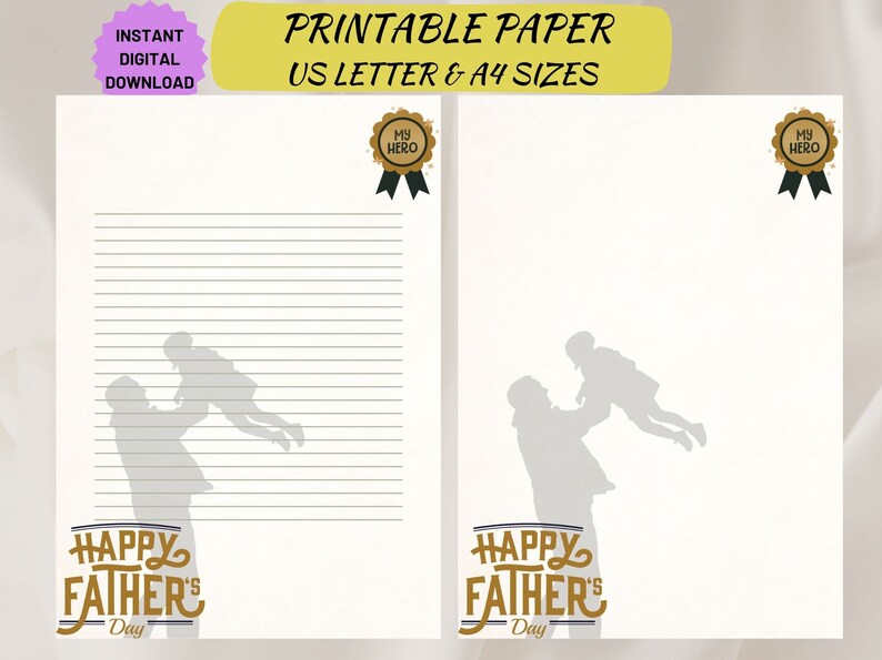 Fathers Day Printable Paper A4 Lined Letter to Daddy - Etsy
