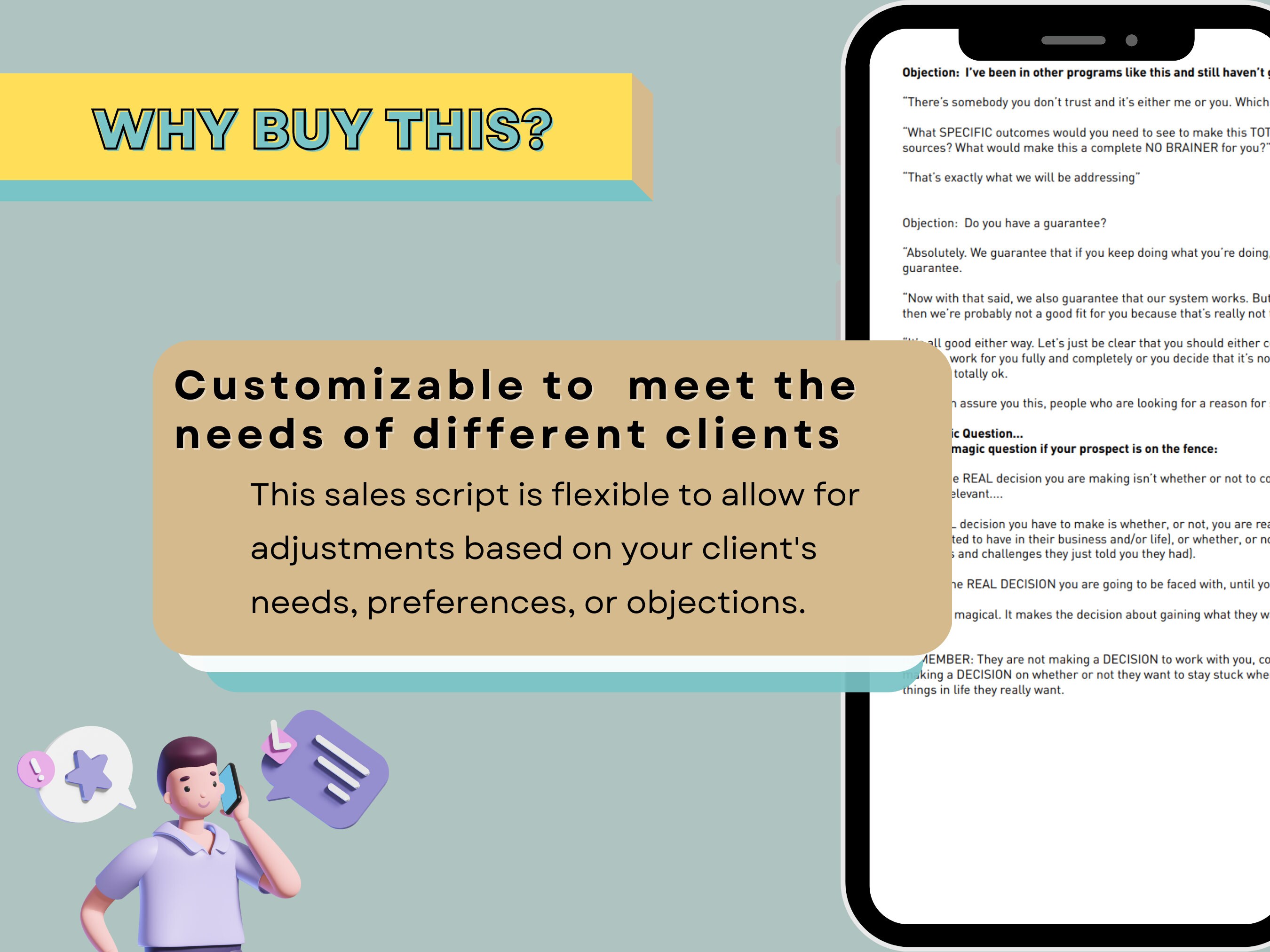 Sales Script Template, Instant Downloadable Excel or Google Sheet ...