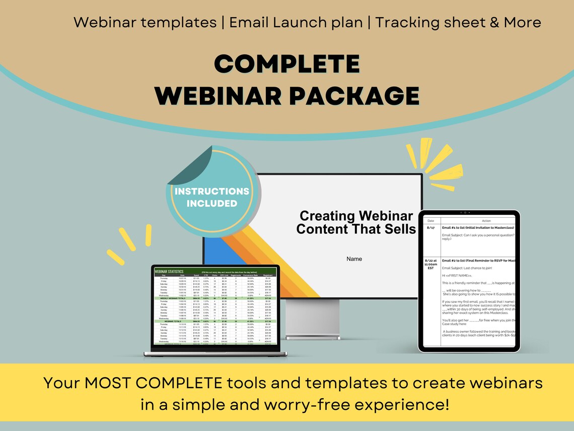 Webinar Kit Includes Webinar Template Slides, Email Sequences for You ...