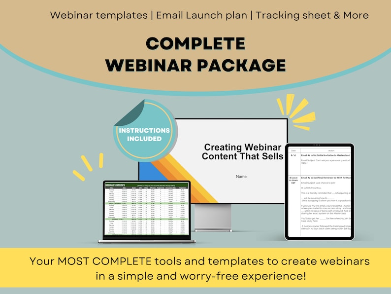 Webinar Kit Includes Webinar Template Slides, Email Sequences for You and Potential Growth ...