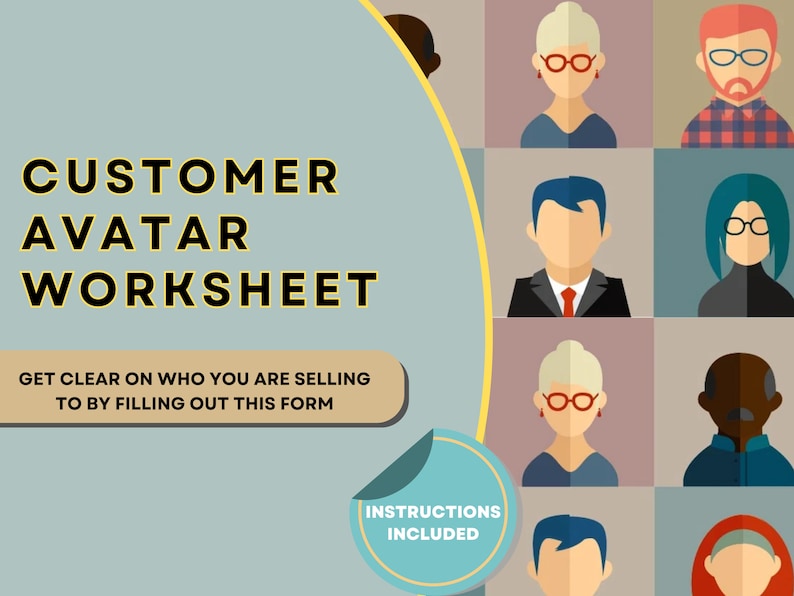 Avatar Customer Profile Templates Instant Downloadable Find - Etsy