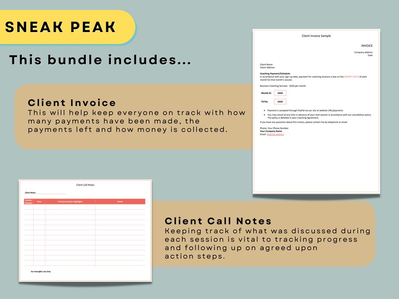 Coaching Forms & Templates Kit - Etsy